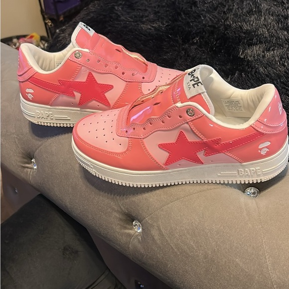 Bape | Shoes | Bape Pink Sneakers Vibrant Design | Poshmark